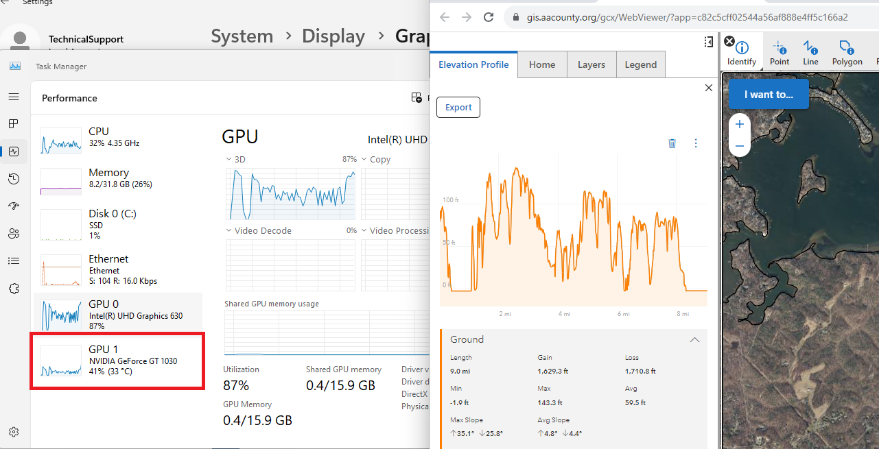 Performance issues using VertGIS Studio Web: High GPU utilization – VertiGIS Support