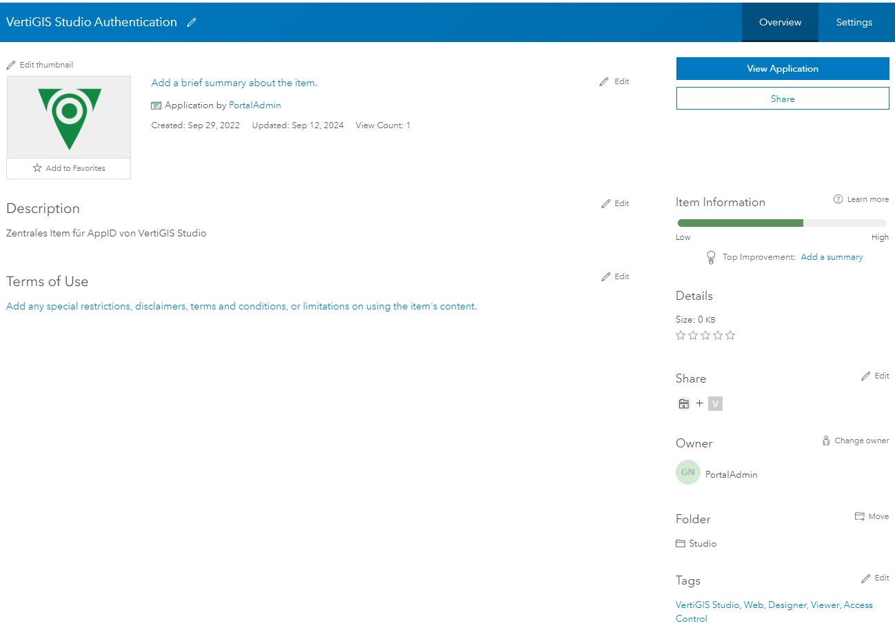 VertiGIS Studio Portal Items – VertiGIS Support