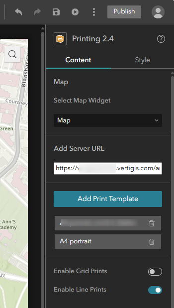 How to configure the VertiGIS Printing Widget 2.4 for Experience Builder – VertiGIS Support